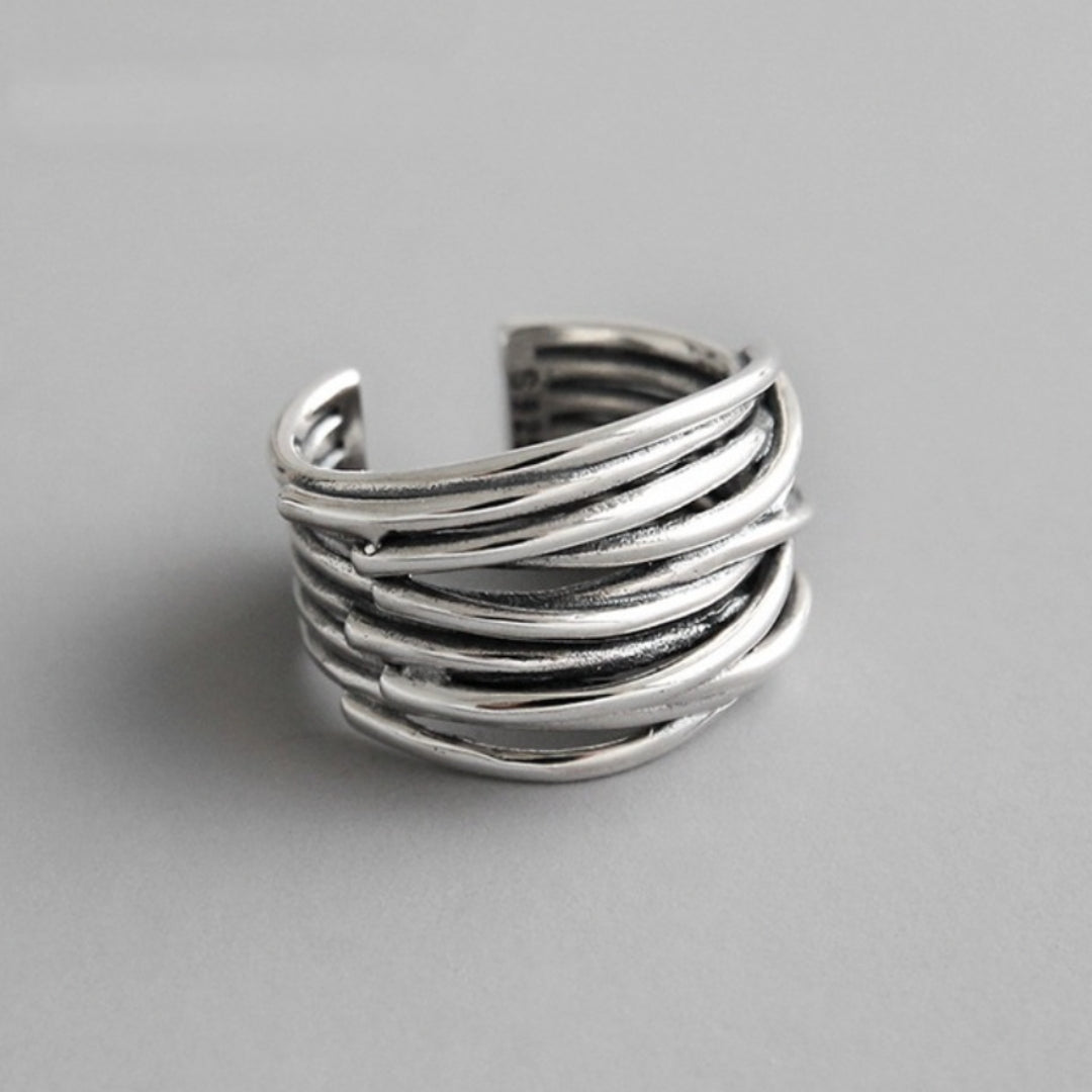 925 Sterling Silver Adjustable Layered Ring – Amelia Jewellery